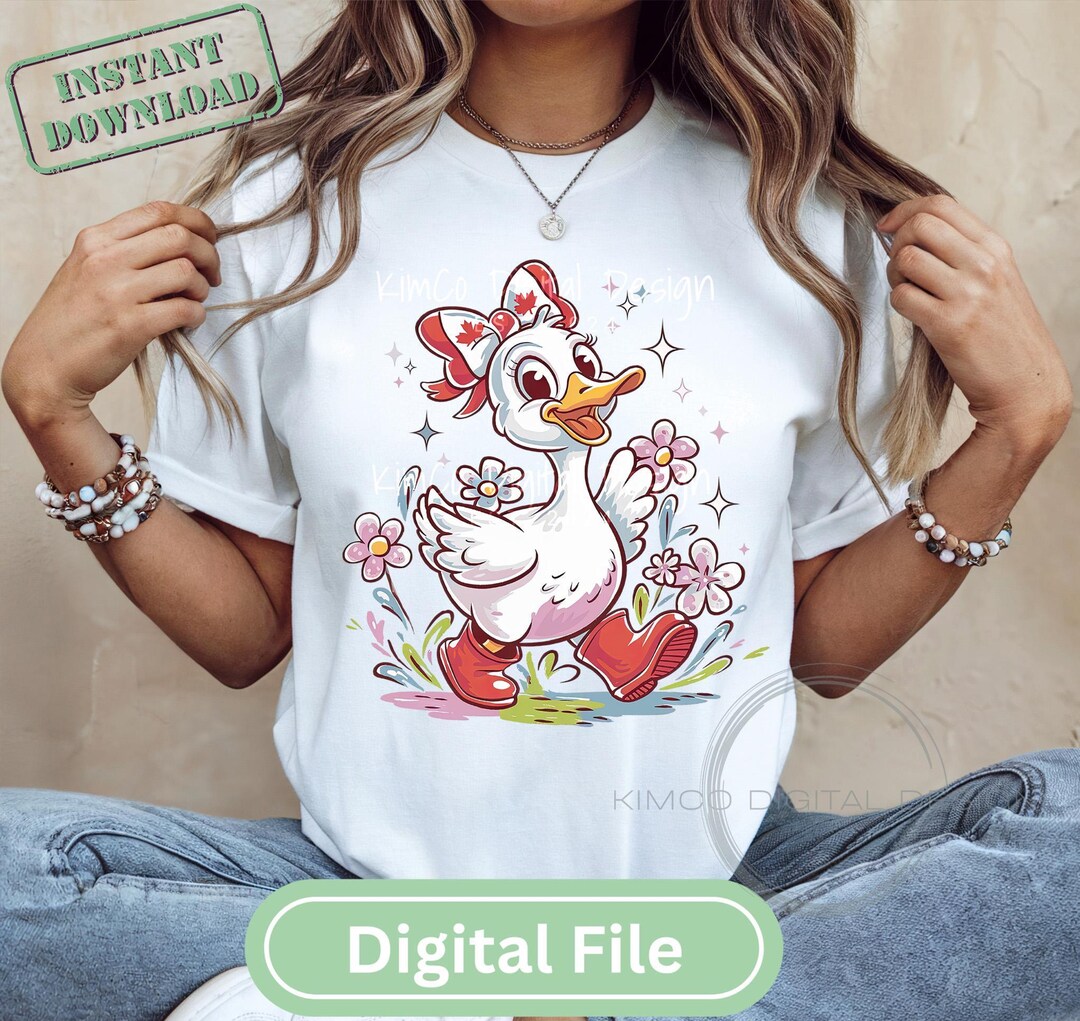Canada Day Duck Sublimation PNG, Kawaii Canada Clipart, Pink Aesthetic ...