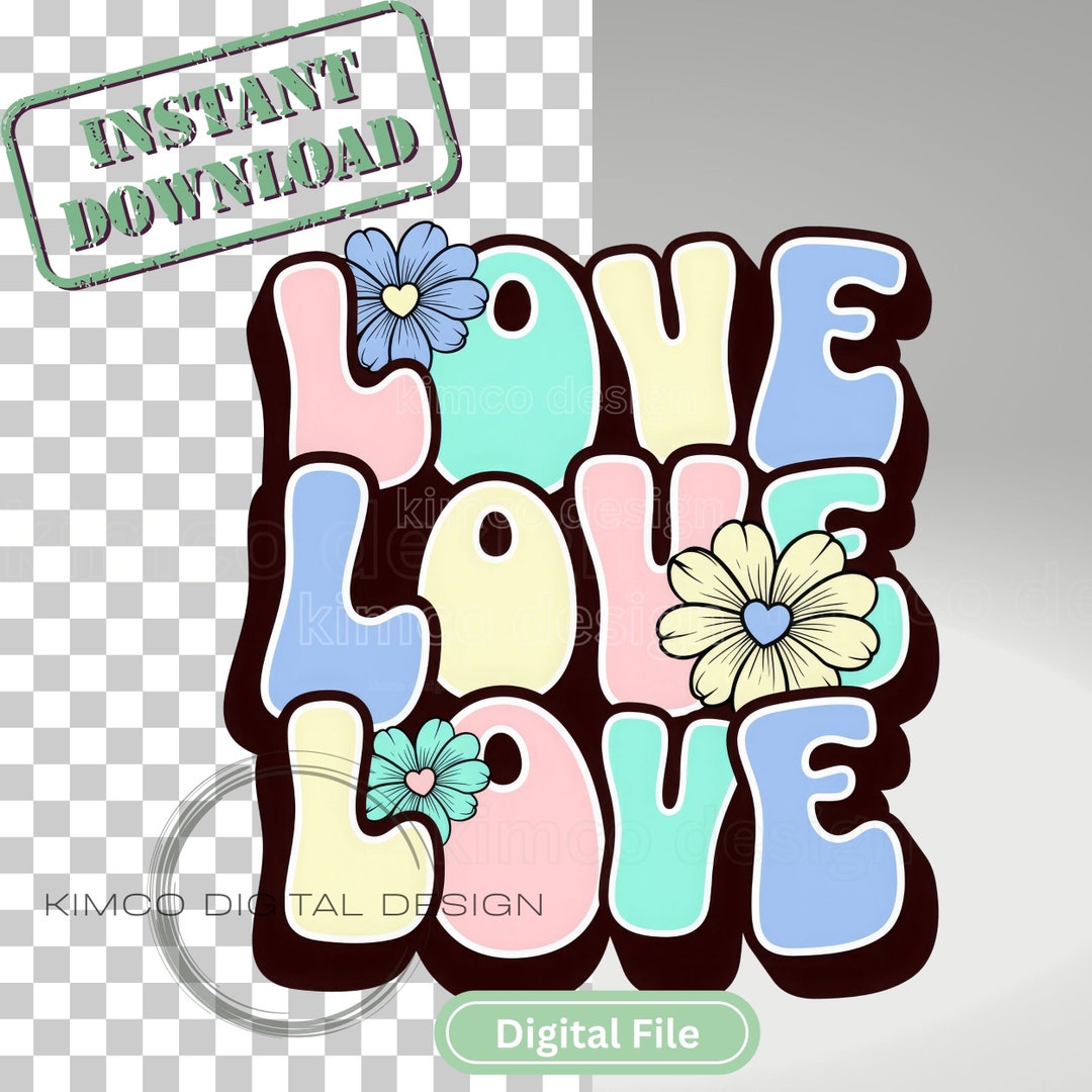 Love Stacked PNG Clipart, Sublimation Design, Cute Clipart, Mug Design ...
