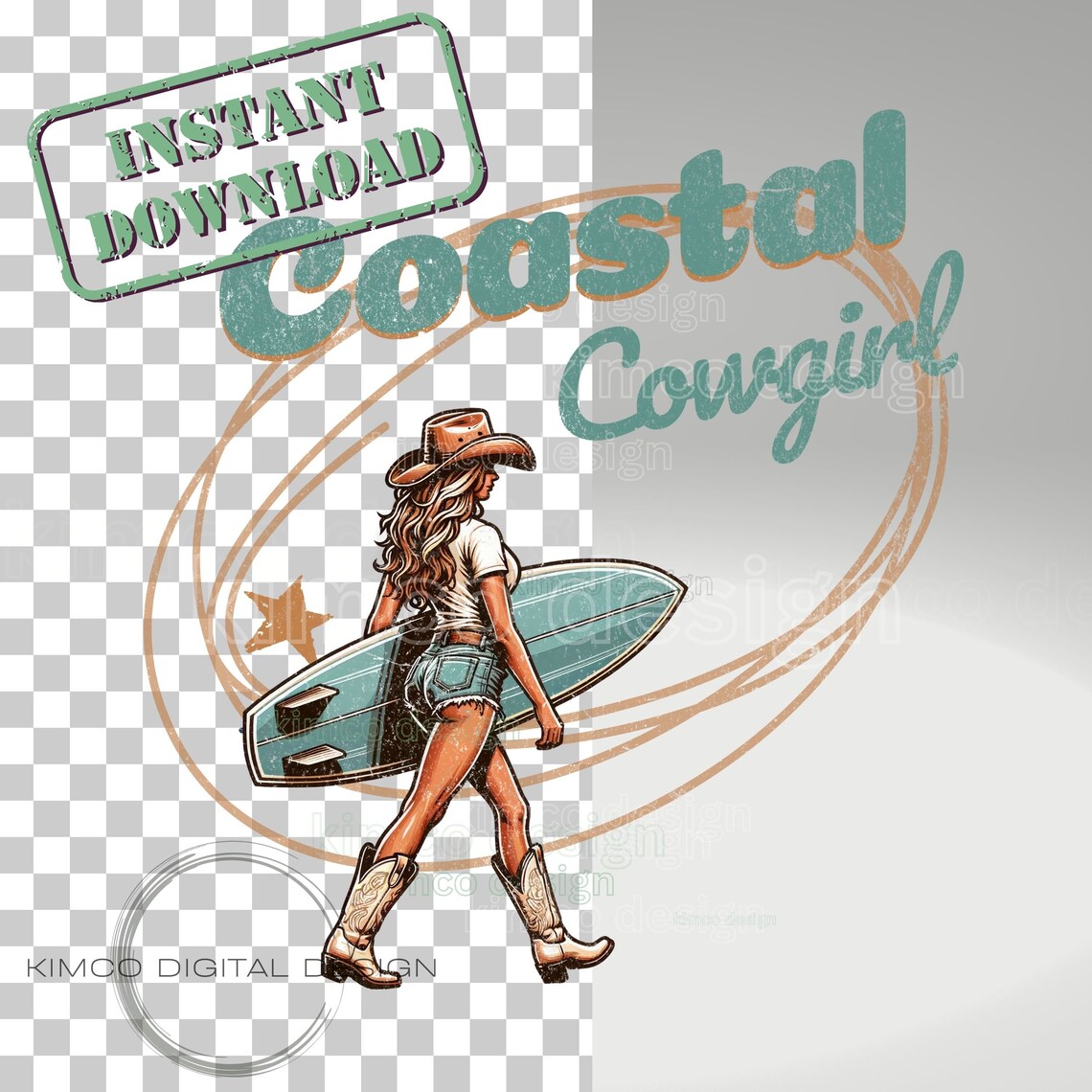 Coastal Cowgirl Summer PNG Clipart, Transparent Background, Shirt ...