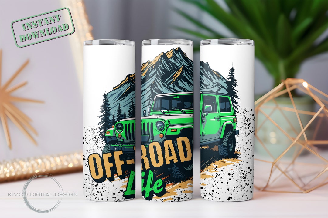 Off Road Sublimation Design 20oz Skinny Tumbler Wrap off Road Green ...