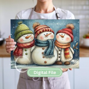 Whimsical Snowman Cutting Board PNG • Winter Kitchen Sublimation Design ...