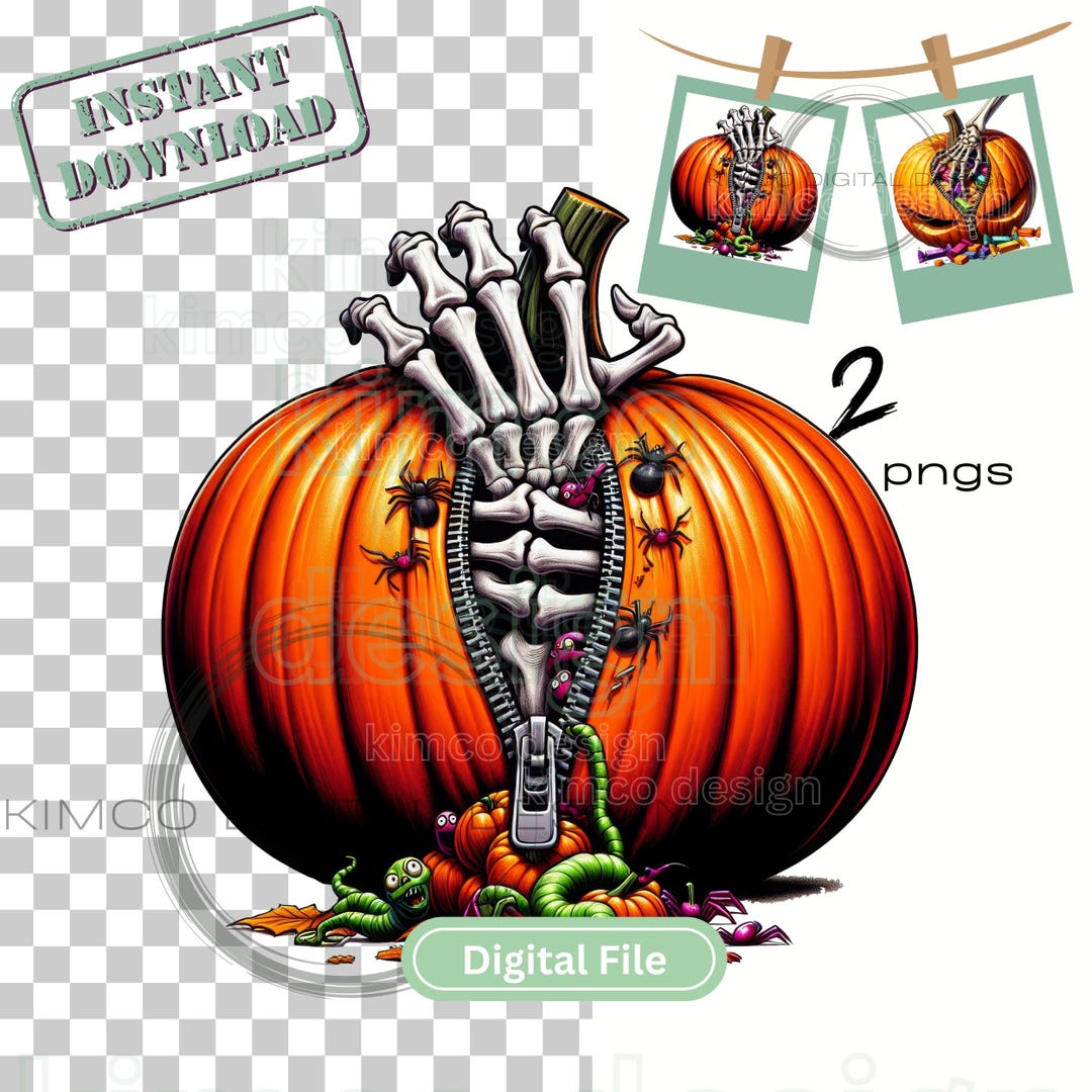 Halloween Png, Pumpkin Skeleton Hand Png, Pumpkin Season Png, Fall Png ...