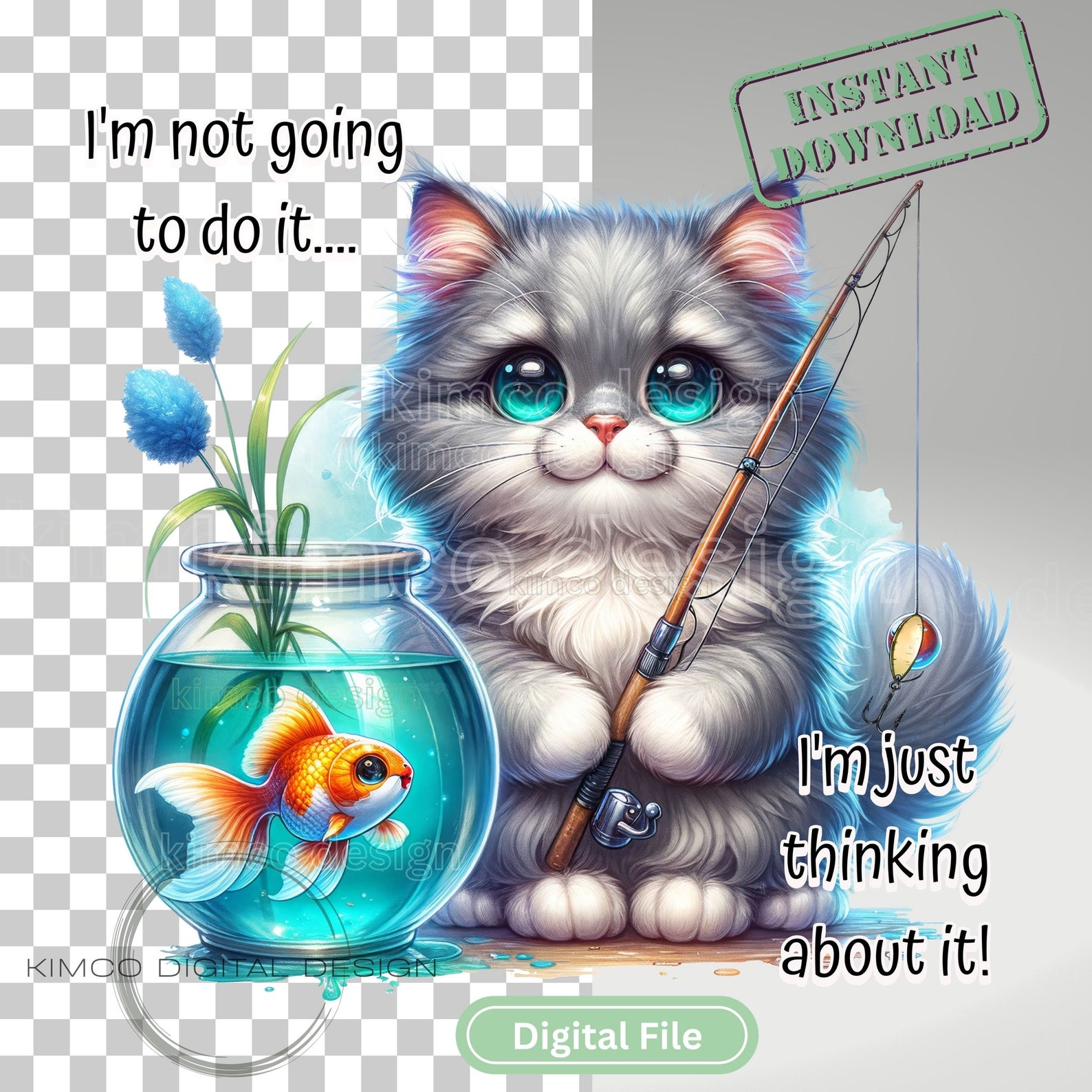 Cute, Funny, Quirky Cat Png Clipart Sublimation Design Download, Silly ...