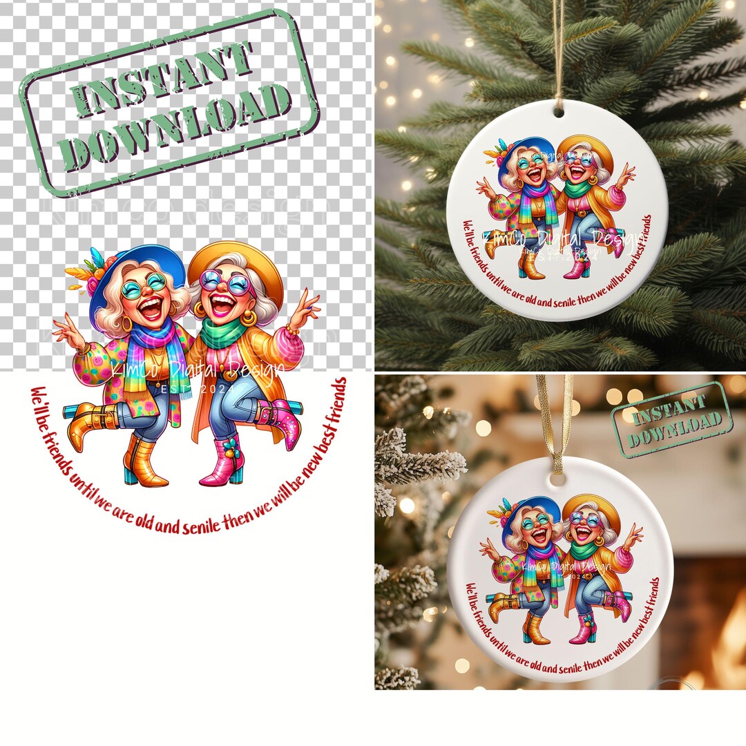 Best Friends Christmas Ornament Png, Friends PNG, Funny Ornament PNG ...
