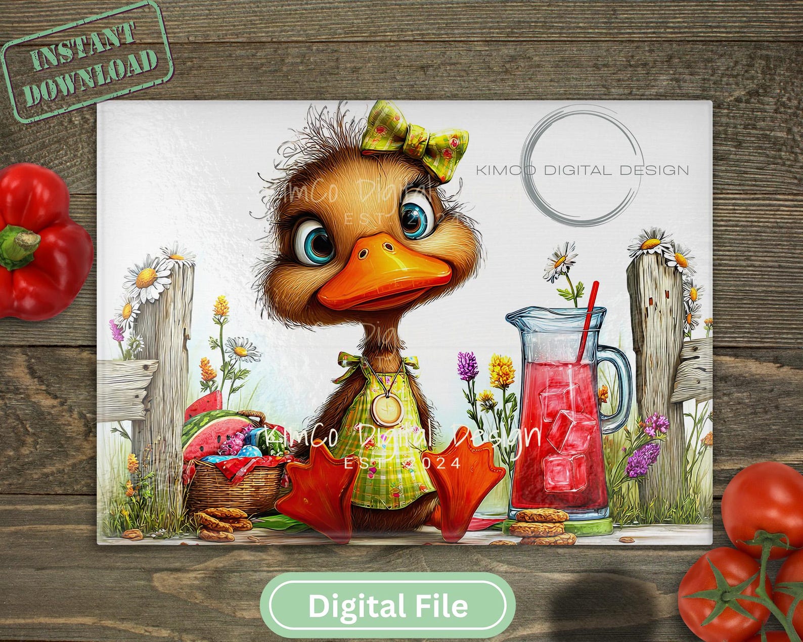 Quirky Sublimation Cutting Board PNG | Digital Kitchen Decor | Cute ...