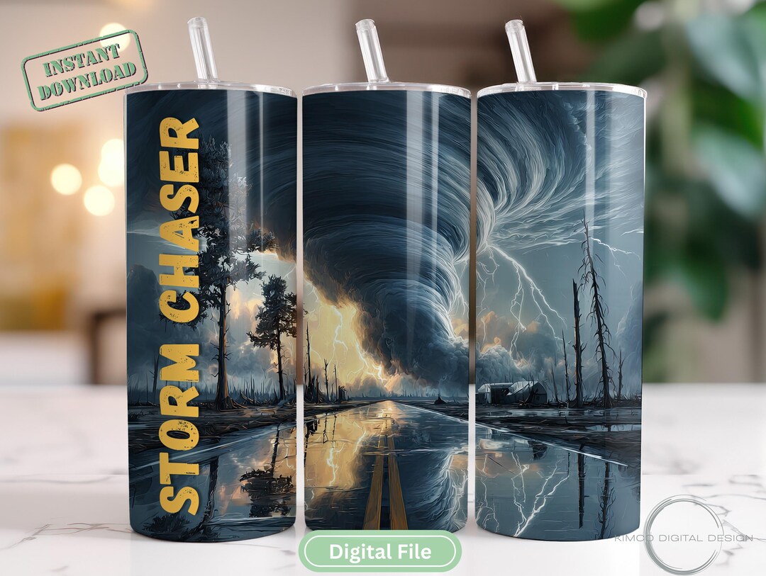 Storm Chaser Tumbler Wrap PNG | Tornado Storm Digital Art | 20oz Skinny ...