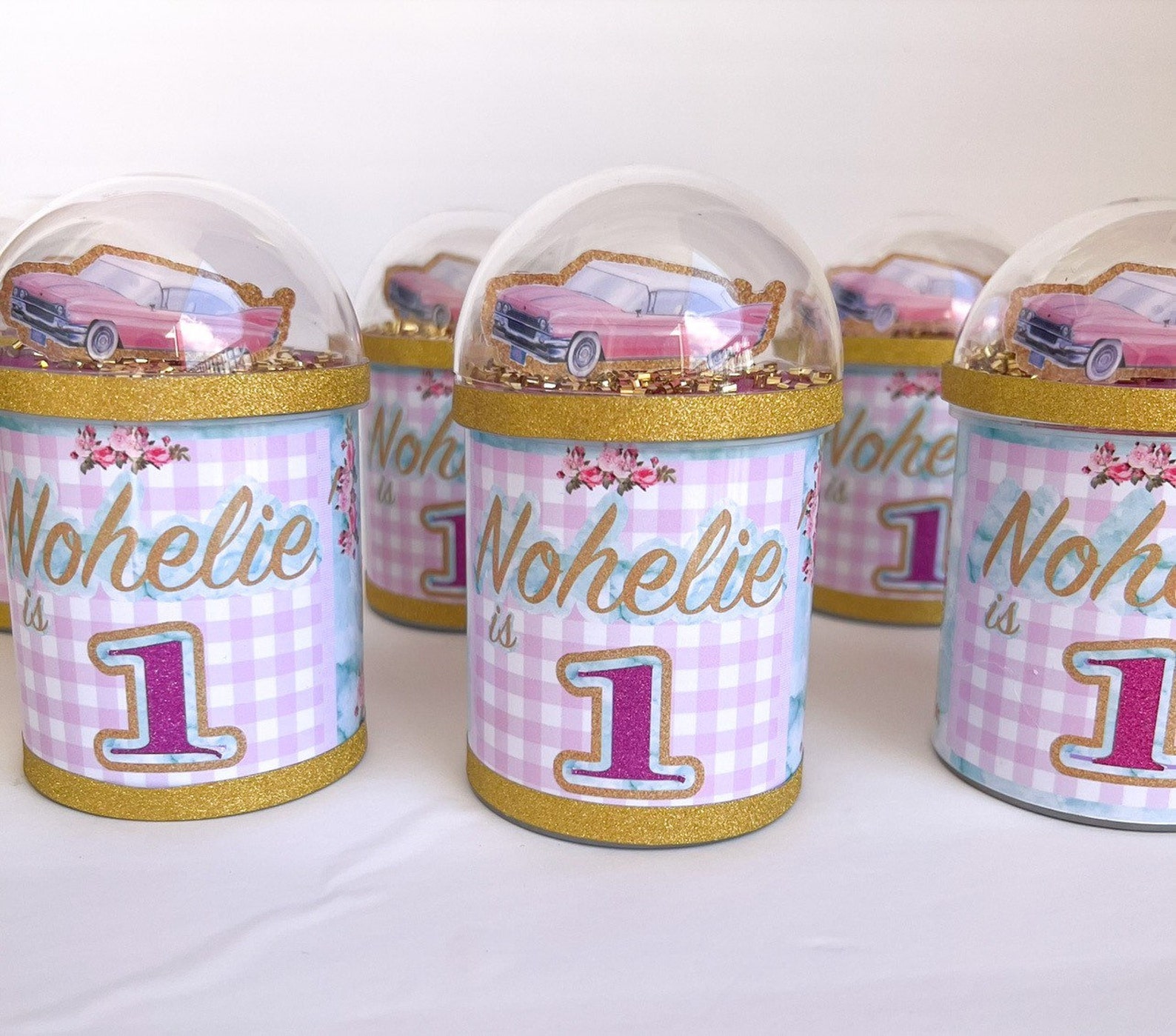 Custom Made Pringles Can Favors, Pink Car Favors, Pink Car Birthday ...