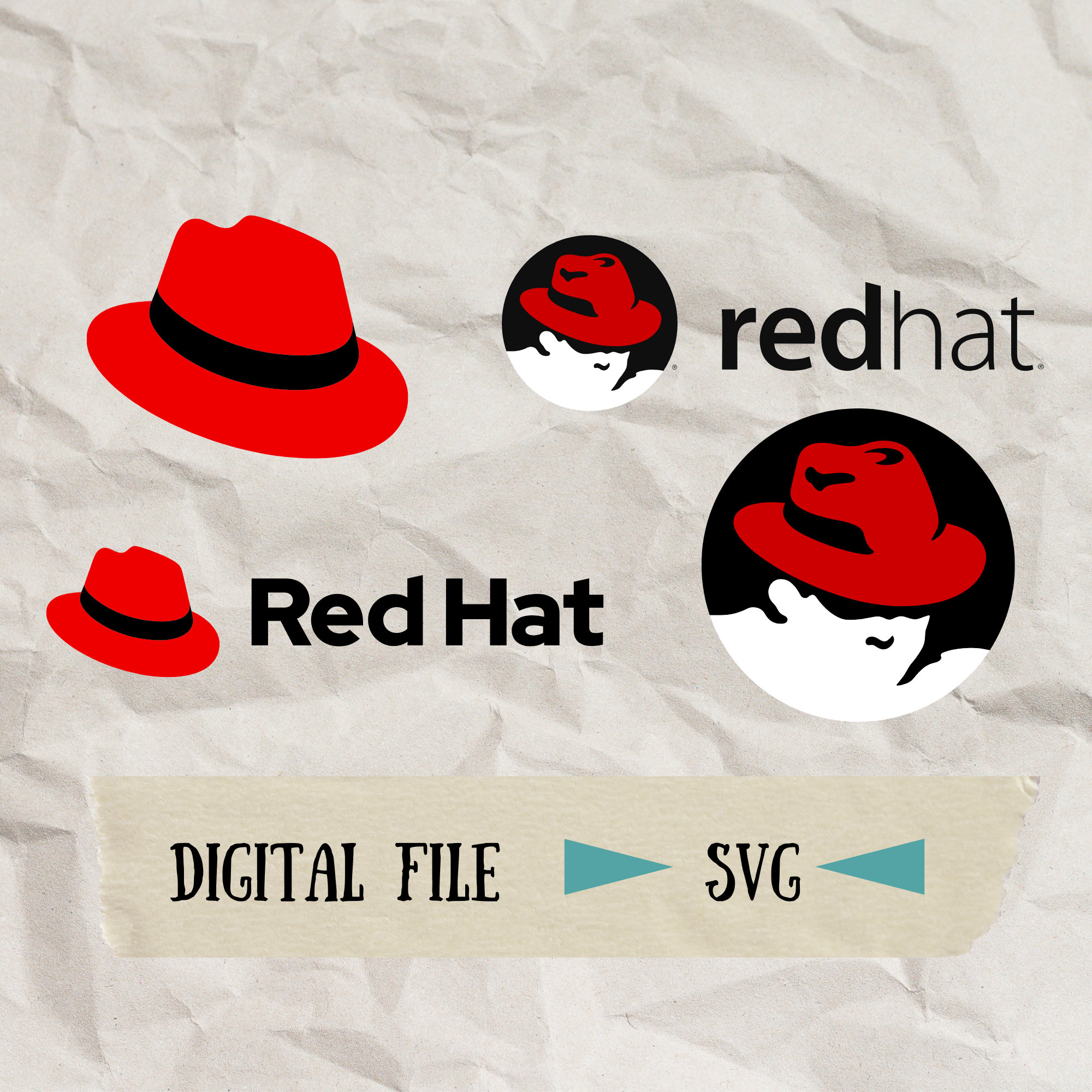 Linux Red Hat SVG | Instant Download Design | Cricut | Silhouette - Etsy