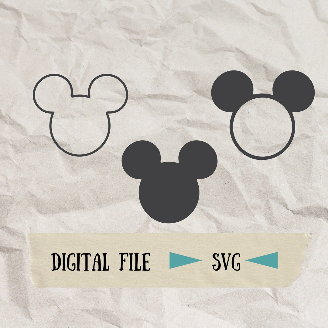 Mickey Head SVG Instant Download Design Cricut Silhouette - Etsy
