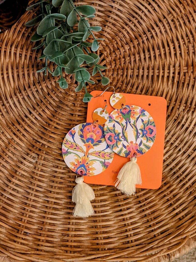 Reversible Earrings | Paint Swatch Jewelry| Lightweight Colorful Boho ...
