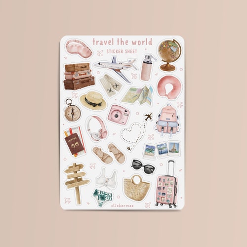 Travel the World Sticker Sheet Bullet Journal Digital - Etsy