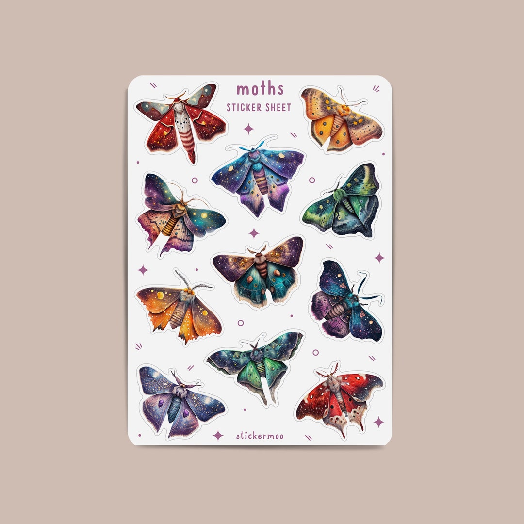 Moths Sticker Sheet Planner Bullet Journal Scrapbook - Etsy