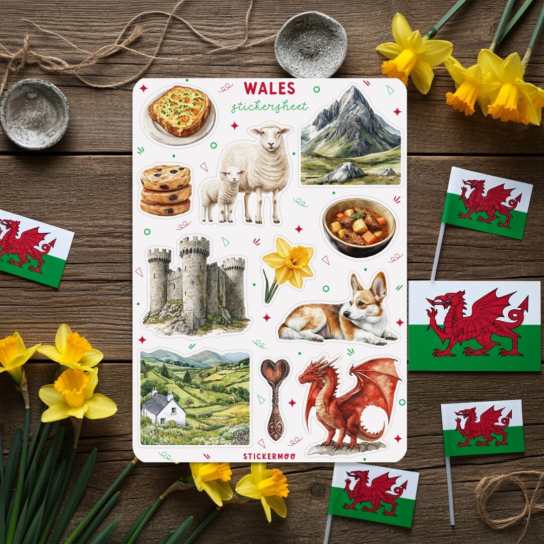 Wales Sticker Sheet | Planner, Travel Journal, Scrapbook | Snowdonia ...