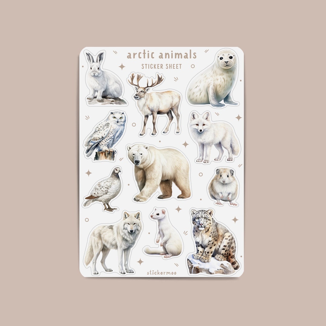 Arctic Animals Sticker Sheet Planner Bullet Journal - Etsy