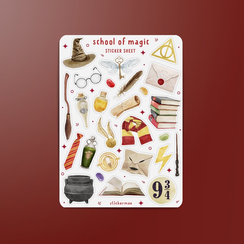 School of Magic Sticker Sheets Planner, Bullet Journal, Scrapbook ...