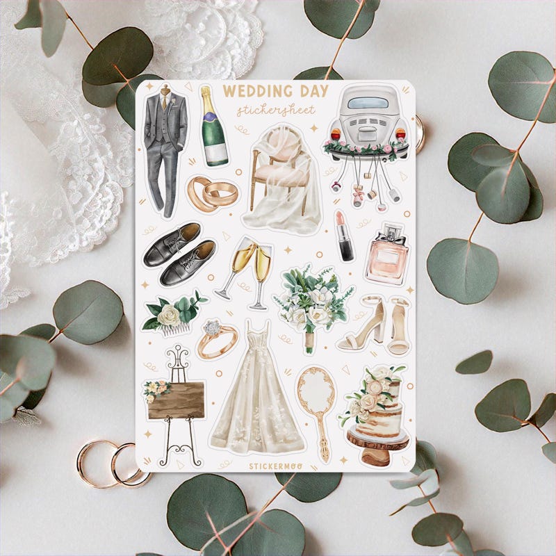Wedding Scrapbook Stickers - Etsy