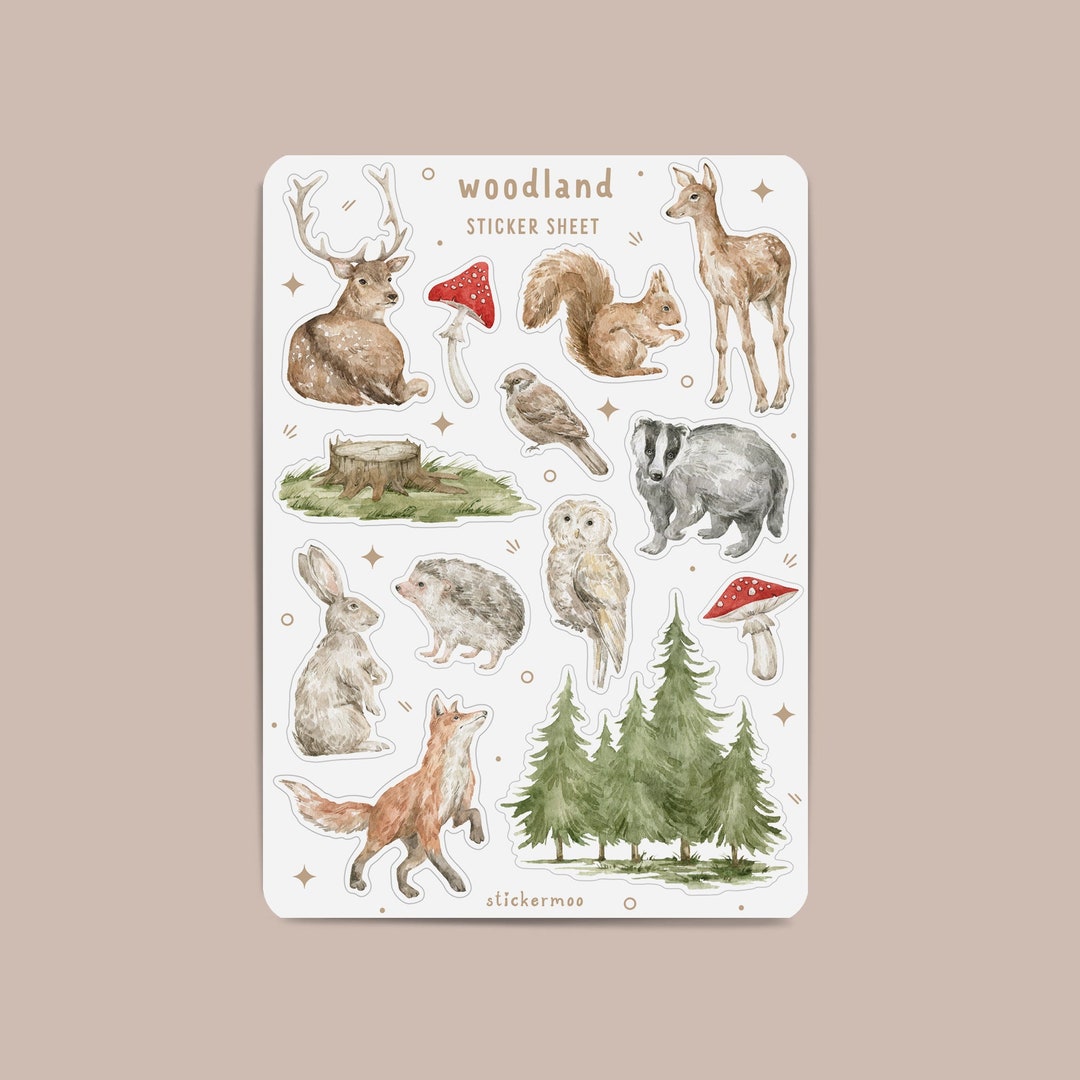 Woodland Animals Sticker Sheet Planner Bullet Journal - Etsy UK