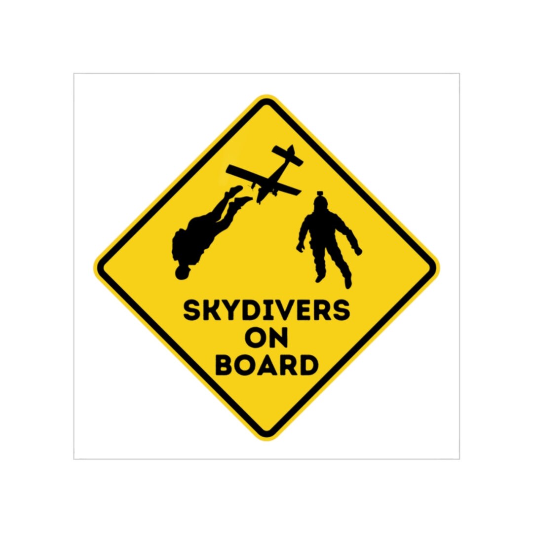 Skydivers on Board Sticker, Outdoor Skydiver Sticker, Skydiving Sticker ...