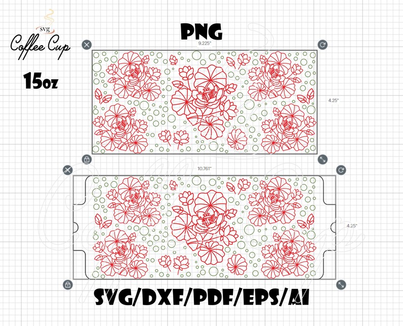 Artistic Cricut Mug Press 12oz & 15oz Template Svg Eps Dxf - Etsy
