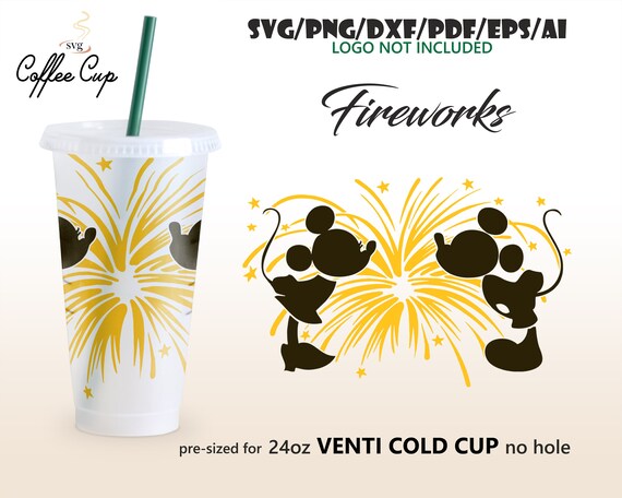 Fireworks 24oz Venti Cold Cup Full Wrap No Hole Design for - Etsy