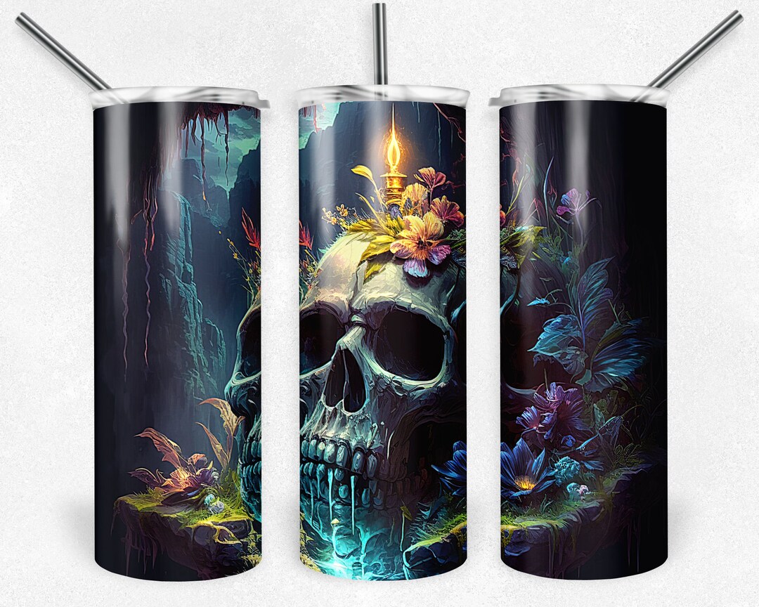 Enchanted Skull Insulated Tumbler / Skull Tumbler / Skull Cup / Skull ...