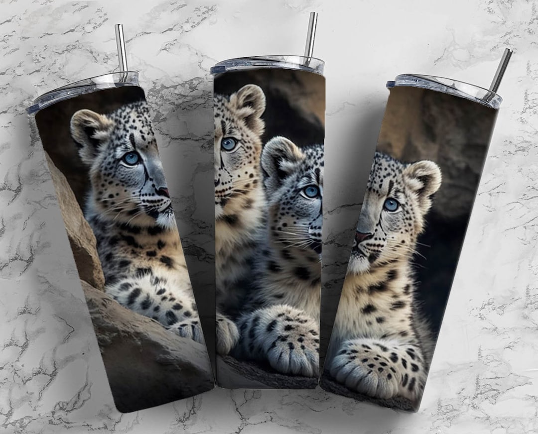 Snow Leopard Insulated Tumbler / Snow Leopard Tumbler / Snow Leopard ...