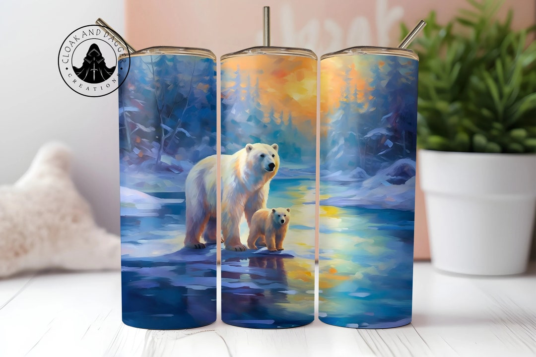 Polar Bear Insulated Tumbler: Arctic Wildlife Cup (20 Oz & 30 Oz) - Etsy