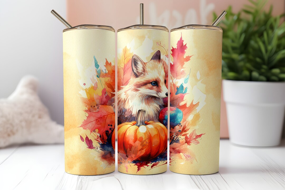 Fox Insulated Tumbler / Fox Gift / Gift for Fox Lover / Metal Straw - Etsy