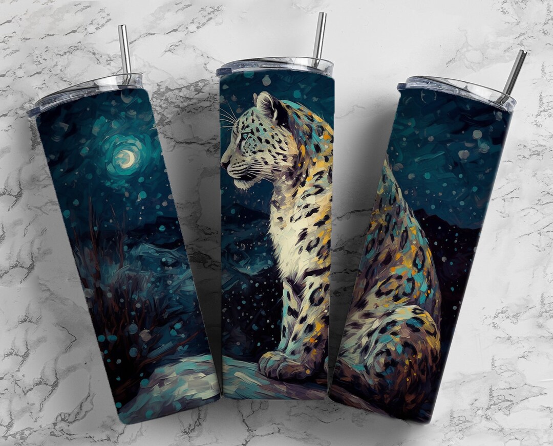 Snow Leopard Insulated Tumbler / Snow Leopard Tumbler / Snow Leopard ...