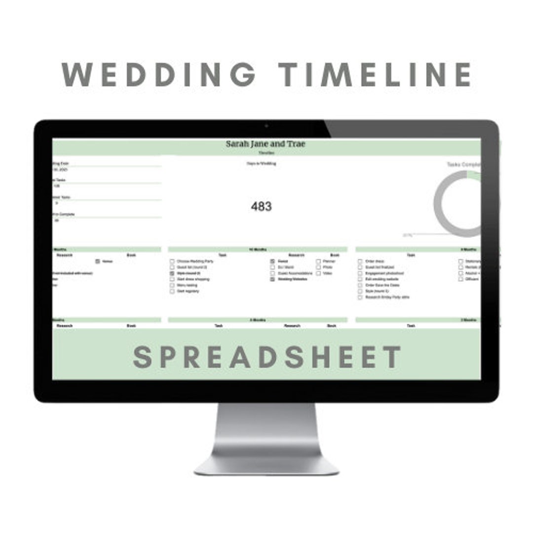 Wedding Timeline To-do List Google Sheets Spreadsheet - Etsy