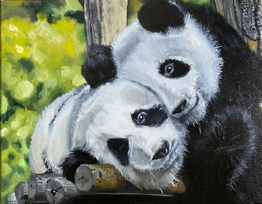 Cute Panda Art - Etsy