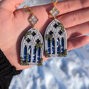 Gothic Windows | Moon Earrings - Etsy