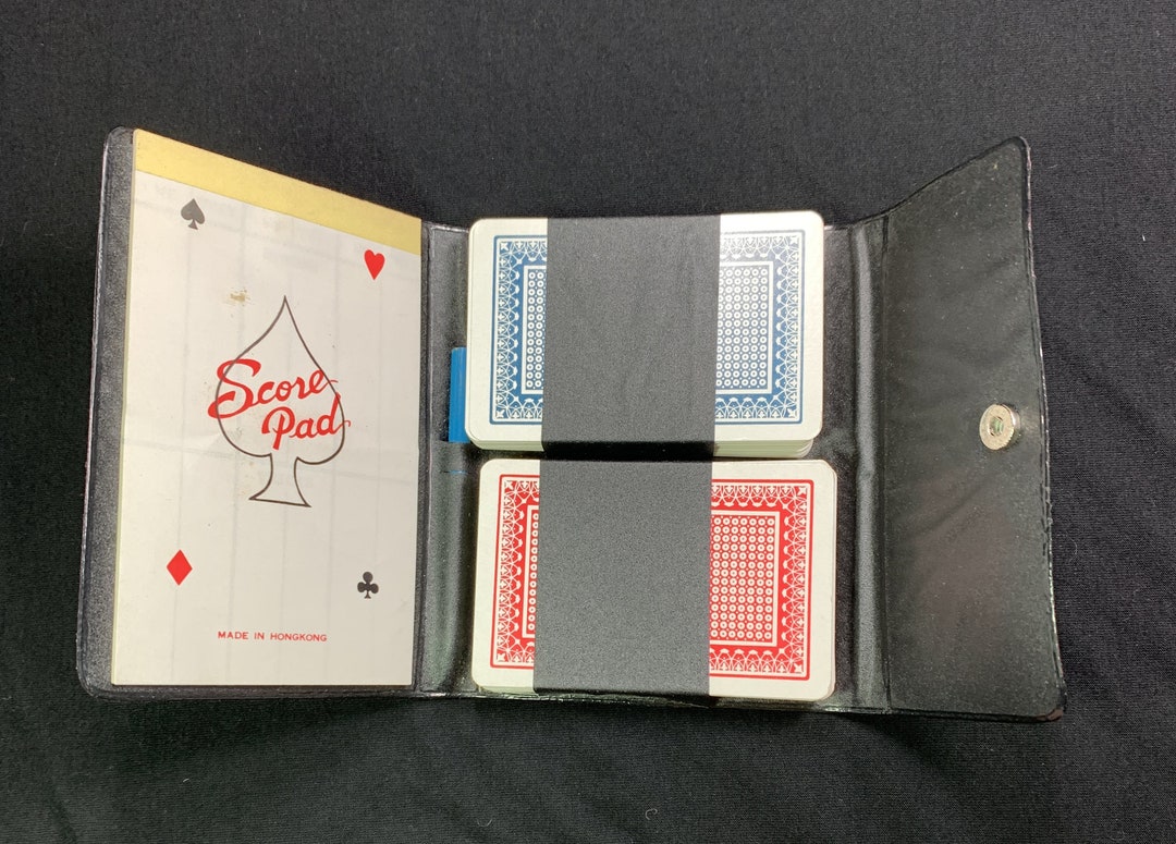 Vintage Bridge Card Set With Scoring Pad, Pencil and Carry Case - Etsy