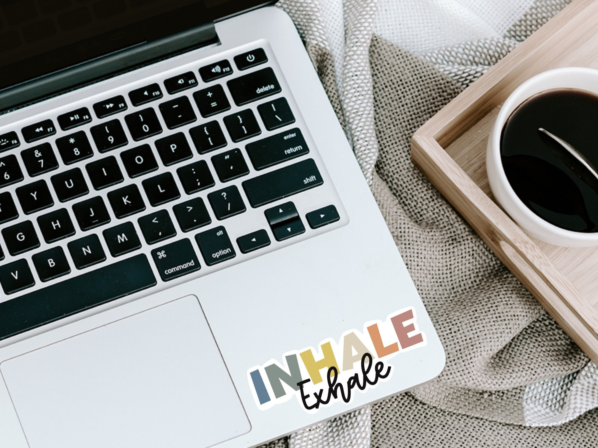 Inhale Exhale Sticker Deep Breathing Mental Health Mindfulness Colorful ...