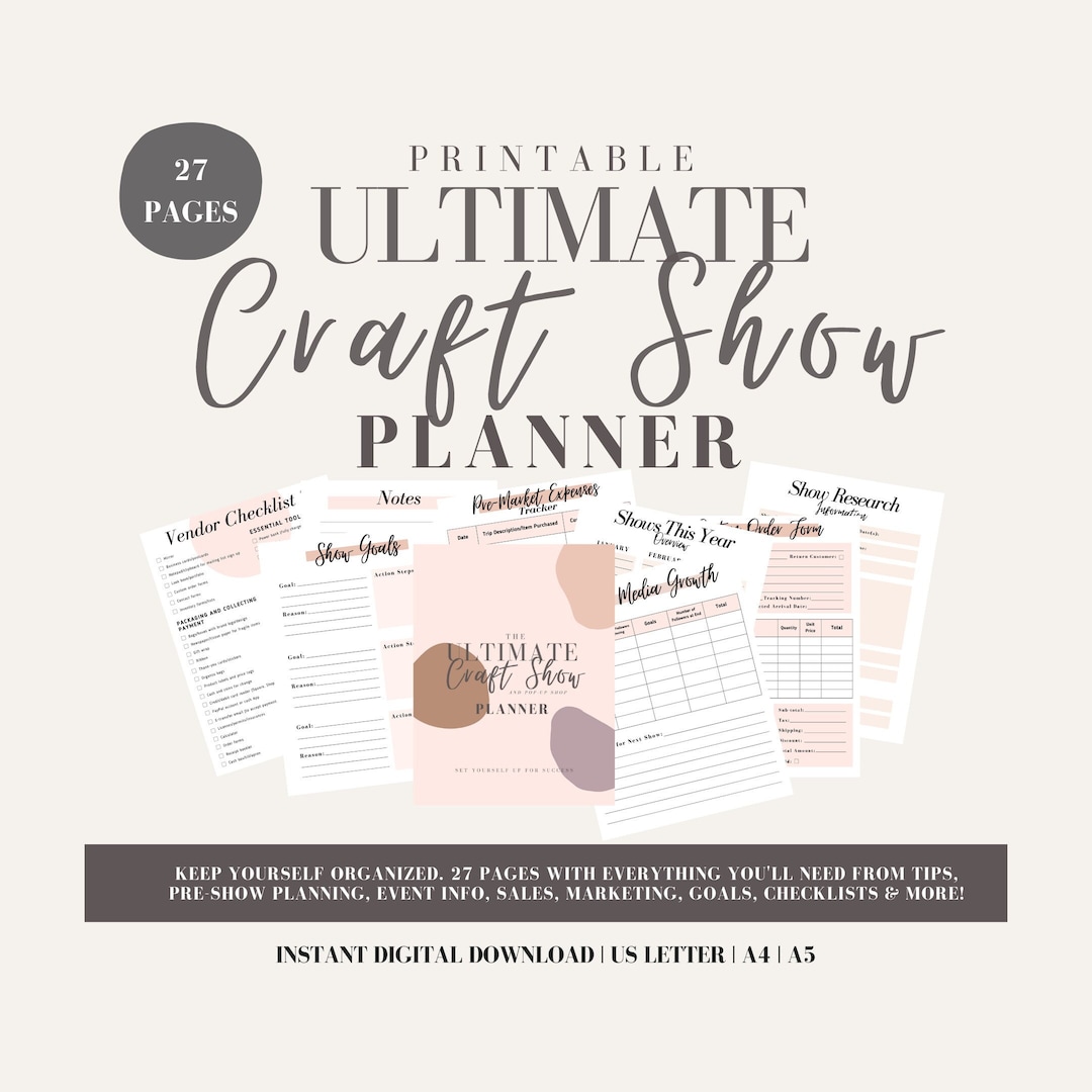 Craft Show Planner | Printable Craft Fair Organizer | Popup Planner ...