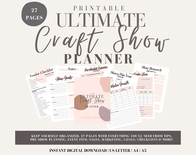 Craft Show Planner Printable Craft Fair Organizer Popup Planner Trade ...