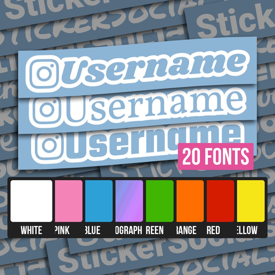 Outlined Personalised Instagram Sticker Decal Custom Outline Insta ...