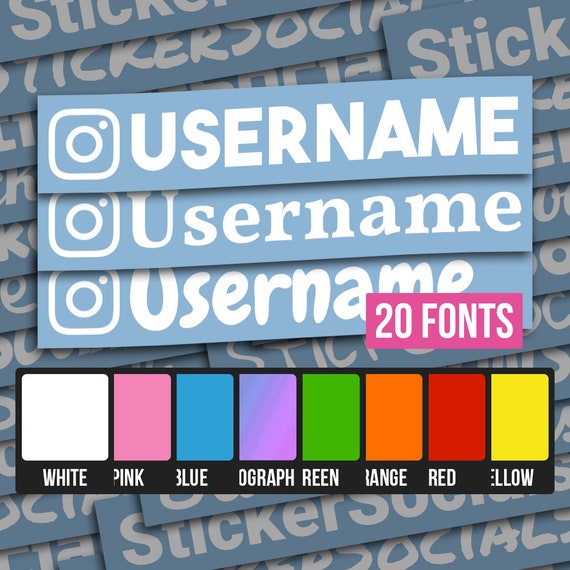Personalised Instagram Sticker Decal Custom Insta Social | Etsy