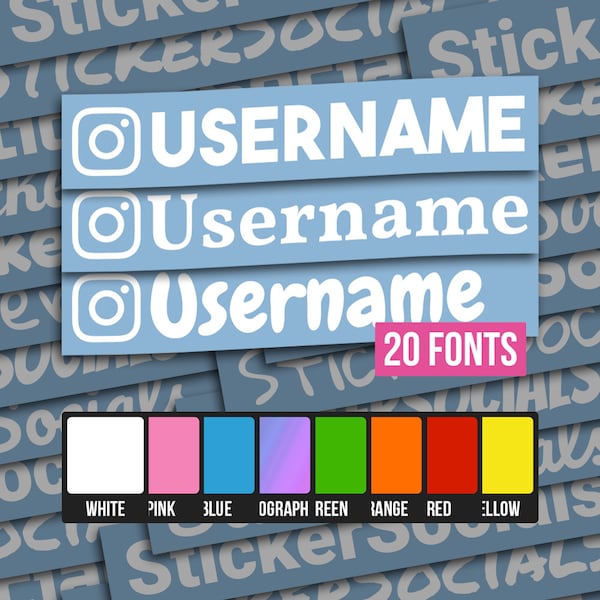 Instagram Username Stickers - Etsy