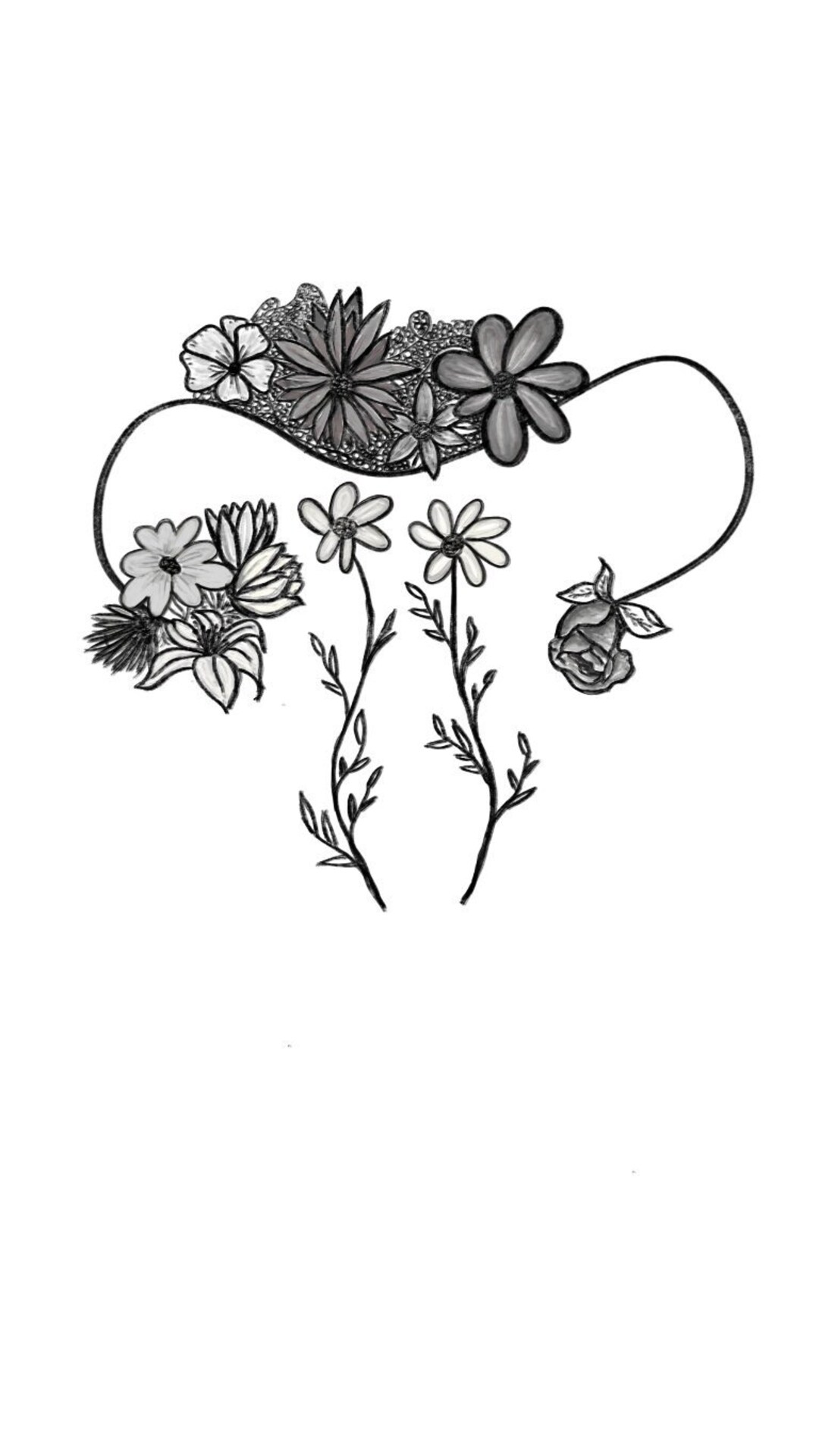 PCOS Floral Uterus Sketch Digital Print - Etsy