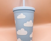 Periwinkle Light Blue Cloud Water Coffee Tea Tumbler With - Etsy