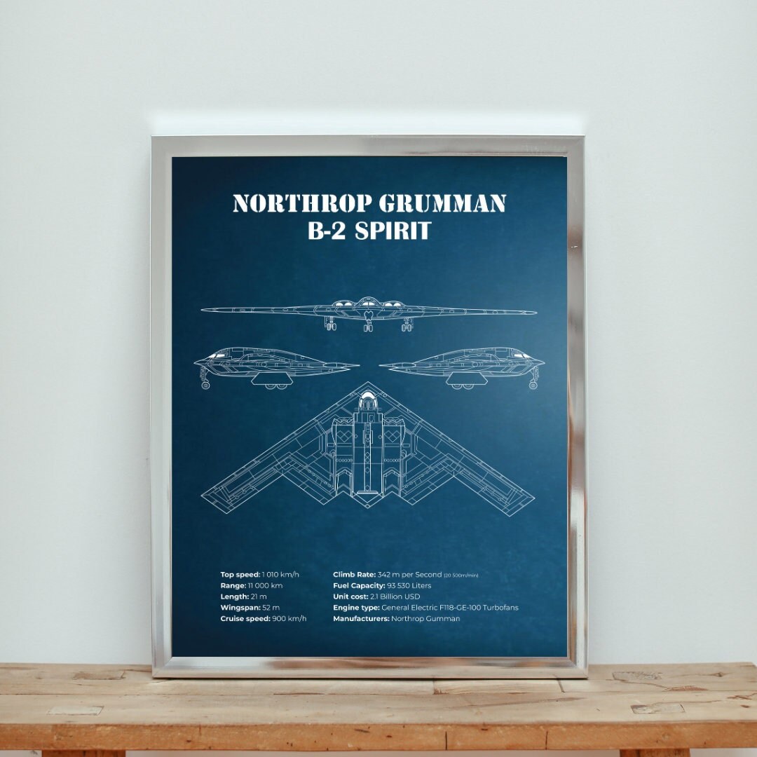 B2 Bomber Aircraft Blueprint Jets Specifications Digital - Etsy