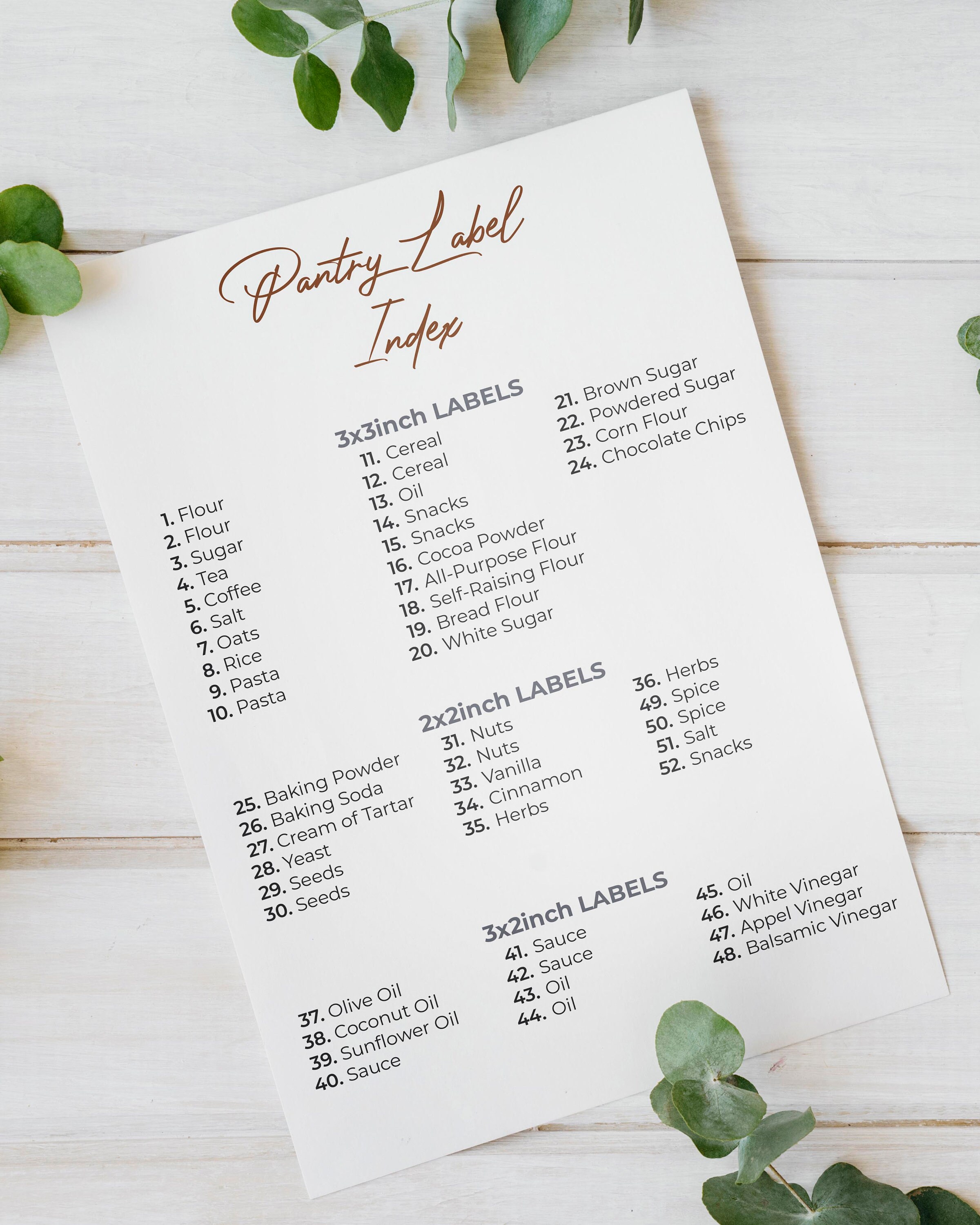 48 Minimalist Pantry Labels | Kitchen Organization | Printable Labels ...