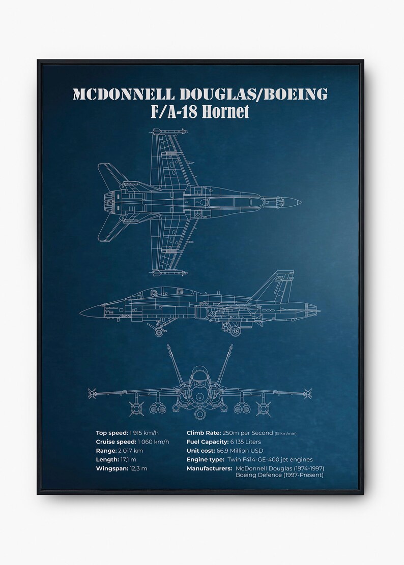 F18-hornet | Fighter Jet Blueprint | Top Gun | Navy Fighter Jet ...