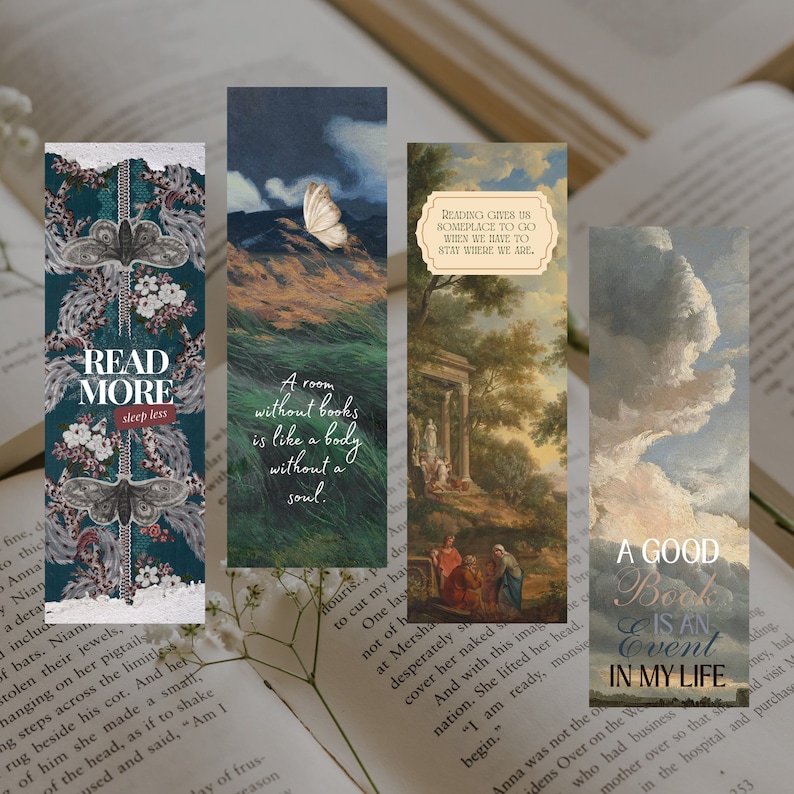 Bookmarks | Vintage Art Themed | Reading Quote | Printable | Vintage - Etsy