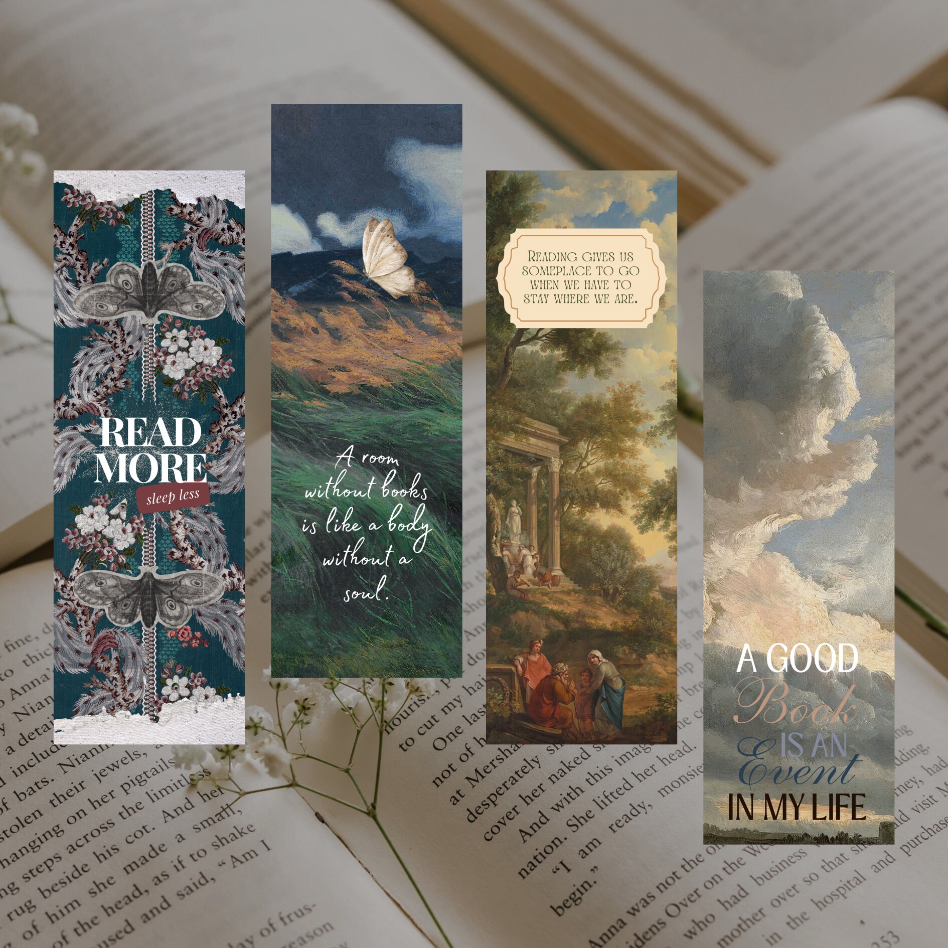 Bookmarks | Vintage Art Themed | Reading Quote | Printable | Vintage - Etsy