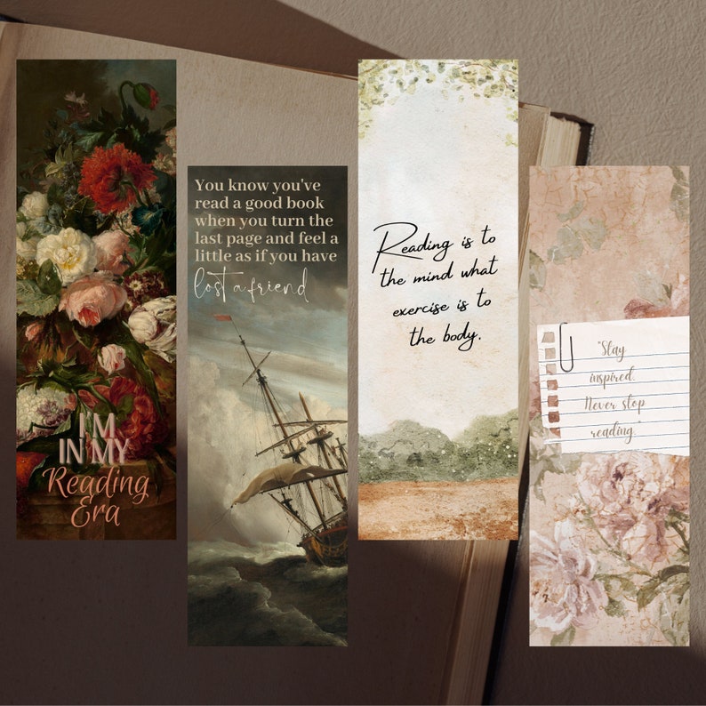 Bookmarks | Vintage Art Themed | Reading Quote | Printable | Vintage - Etsy