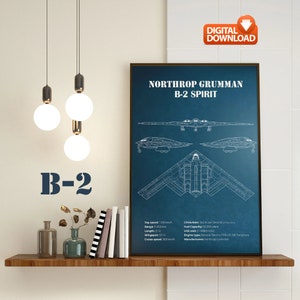 B2 Bomber Aircraft Blueprint | Jets | Specifications | Digital Download ...