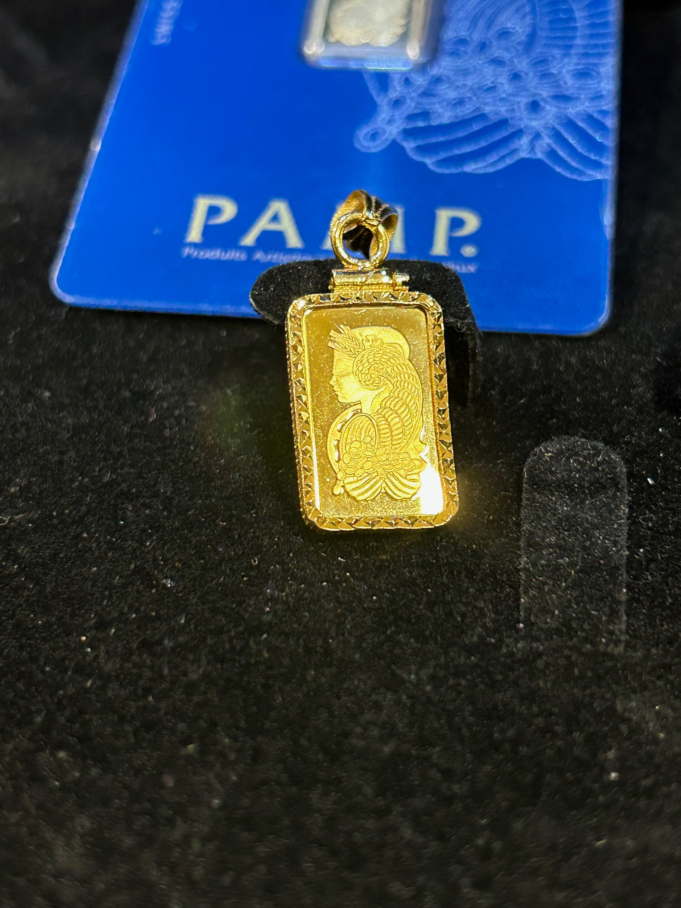 Pamp Pendant 2.5g 24kt 14kt Bezel - Etsy