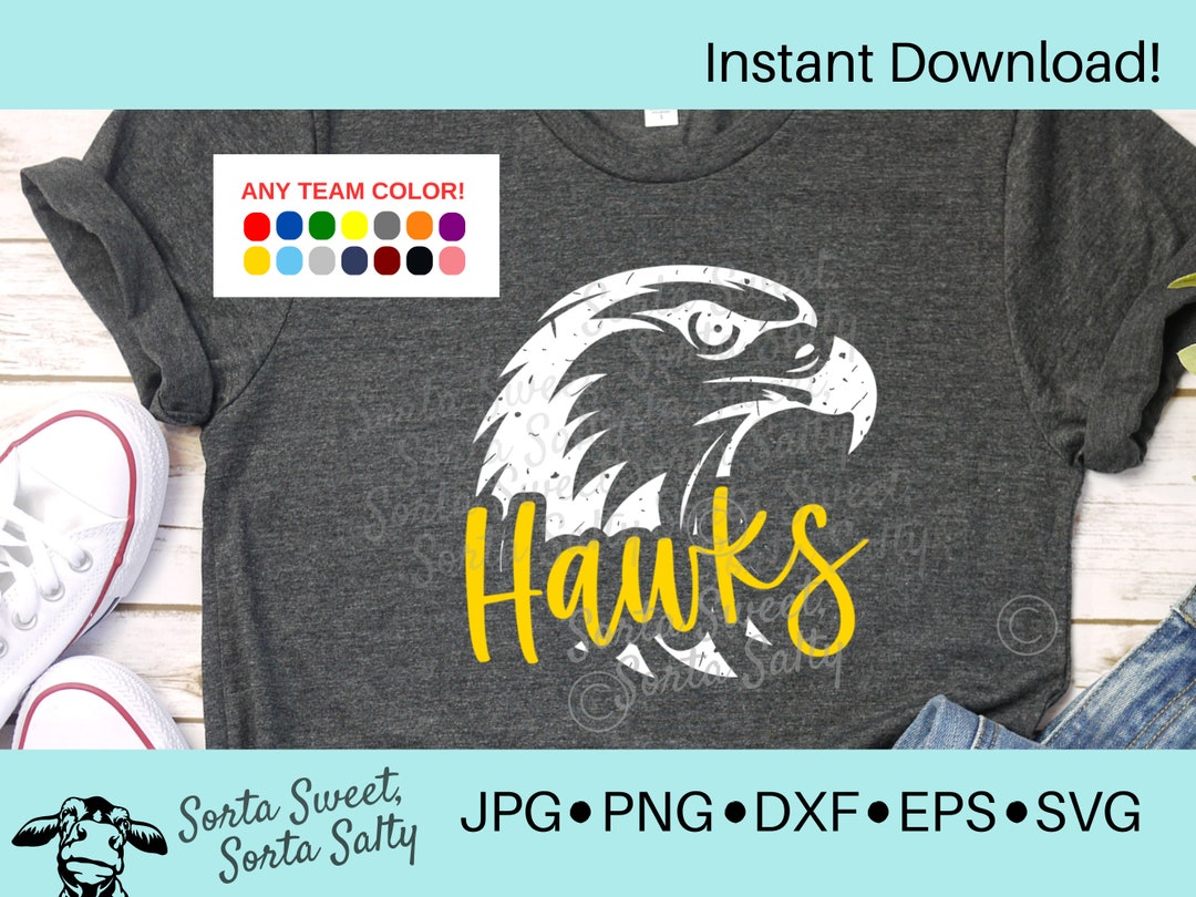 Hawks Grunge Weathered SVG Sports Team Mascot Parent Coach Shirt ...